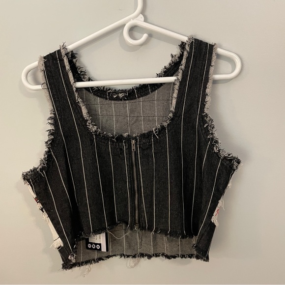 Jaded London | Tops | Nwt Jaded London Multi Pinstripe Denim Panelled ...